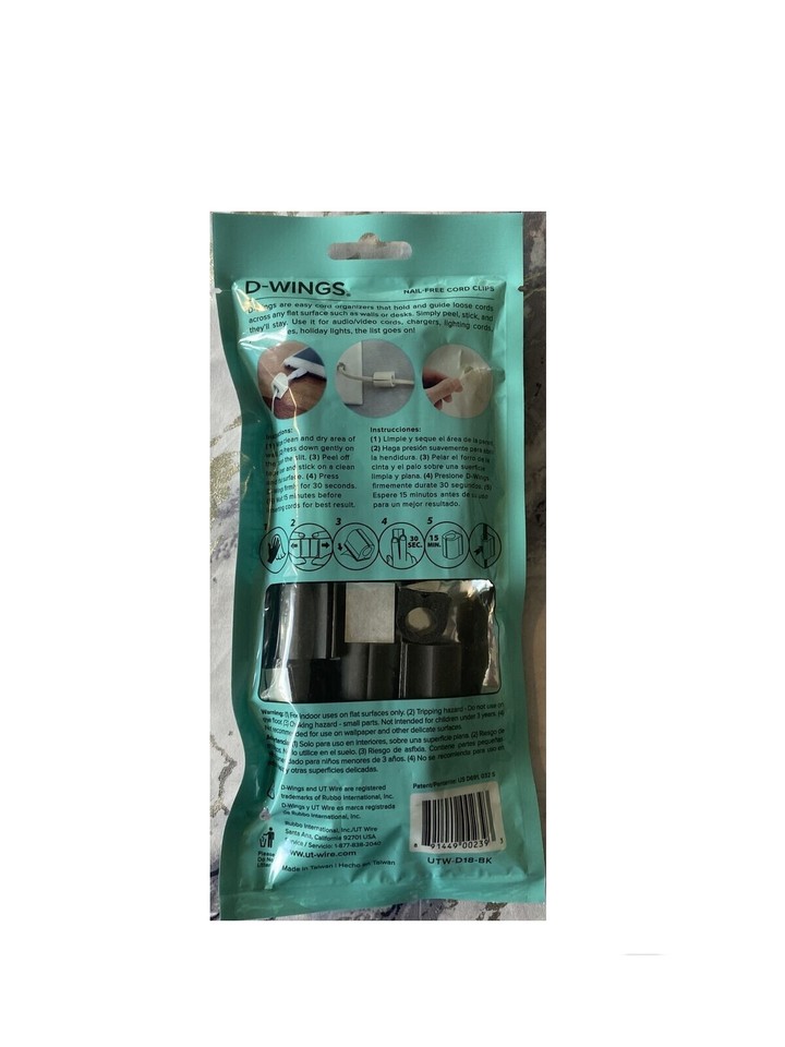 UT Wire D-WINGS CORD CONTROL ASSORTED KIT BLACK SET OF UTW-D18-BK ...