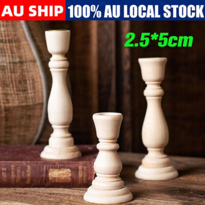 Vintage Wooden Candlesticks Table Candle Holder Rack Home Wedding ...