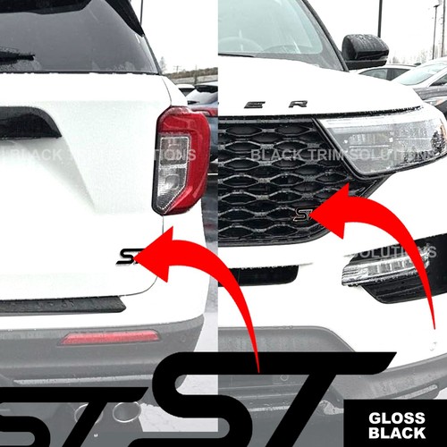 Gloss Black Front Rear ST Tail Gate DECALS Overlay For Ford Explorer ...