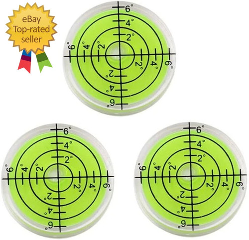 3Pcs Circular Bubble Level Bullseye Degree Marked Surface round Spirit ...