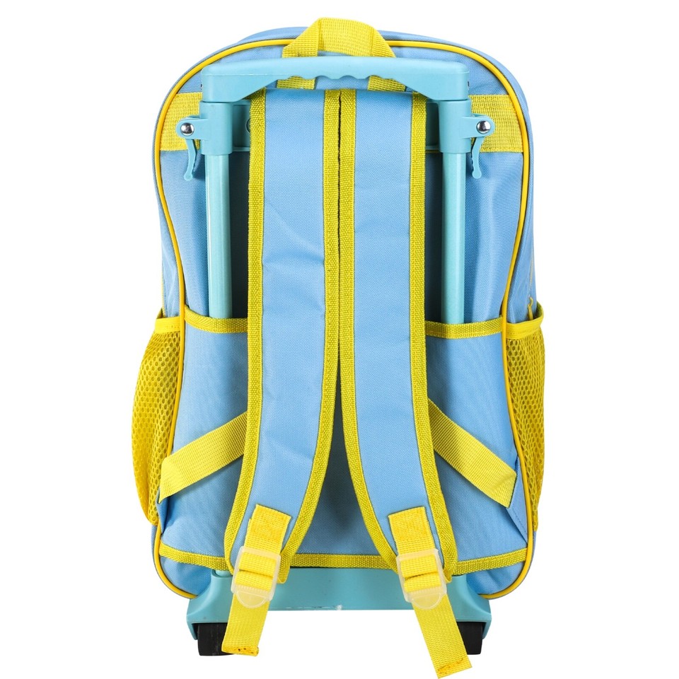 Bluey Wheeled Deluxe Trolley Backpack Cabin Luggage Boys Girls Kid Blue ...