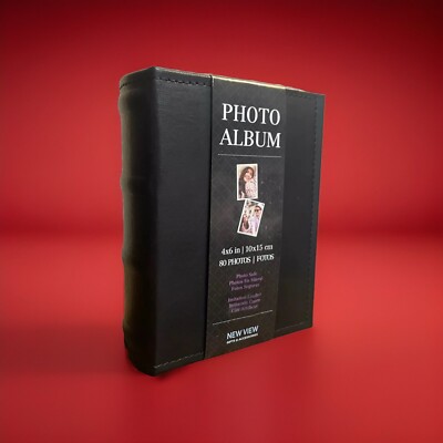 Black Photo Album Holds 80 / 4x6 In Photos Faux Leather Pinnacle New ...