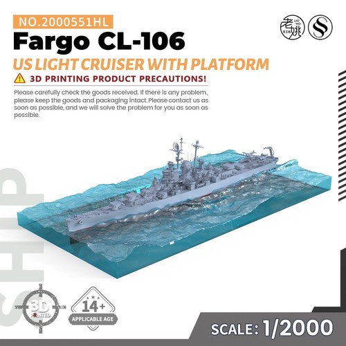 SSMODEL SS2000551HL 1/2000 Military US Fargo Light Cruiser CL-106 With ...