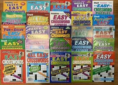 Lot of 5 Dell Penny Press Easy Crossword Puzzle Books Express Lovers ...