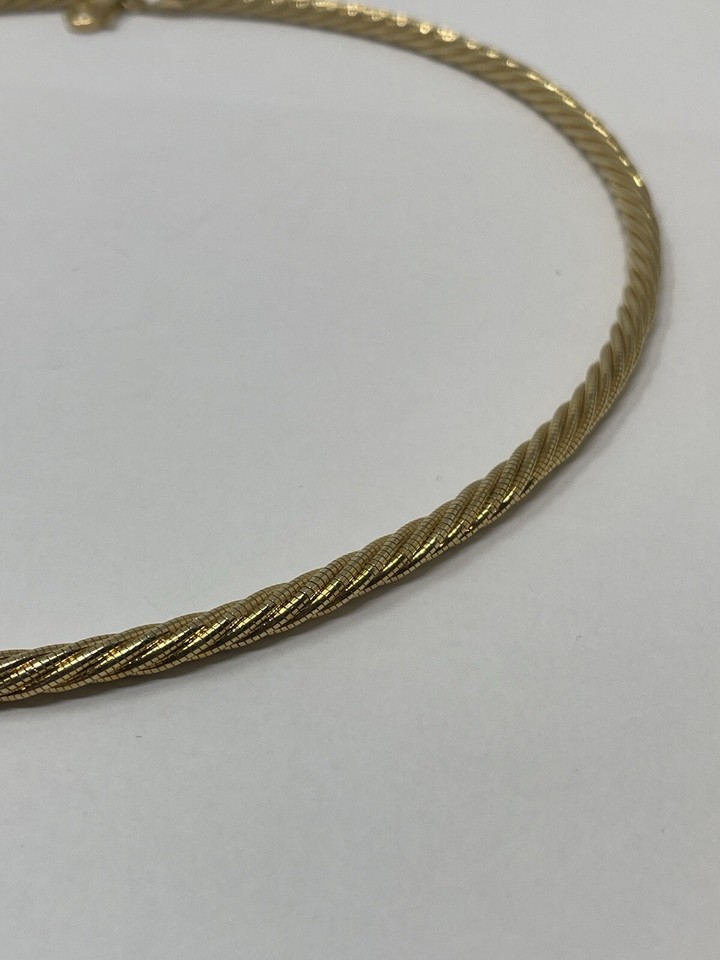 Gold on Sterling Silver 4mm Omega Twisted Rope .925 Chain Necklace 18 ...