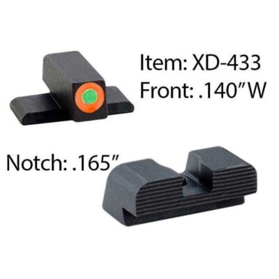 Ameriglo Protector Sight Set Orange Front Black Rear For Springfield XD ...