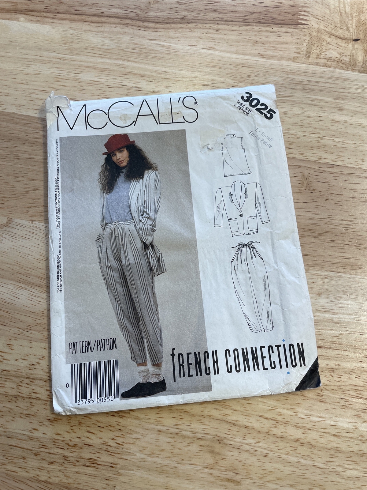 McCalls 3025 French Connection 80s Style Boyfriend Jacket Pants Shirt X ...