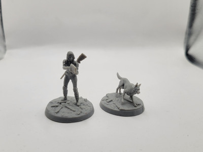 Fallout Wasteland Warfare Survivors- Dogmeat Nora Figures - Unpainted ...