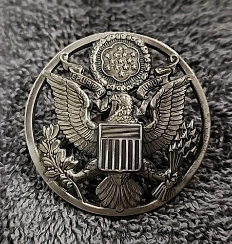 Vintage USAF United States Air Force Eagle Insignia Silver Tone Hat Cap ...