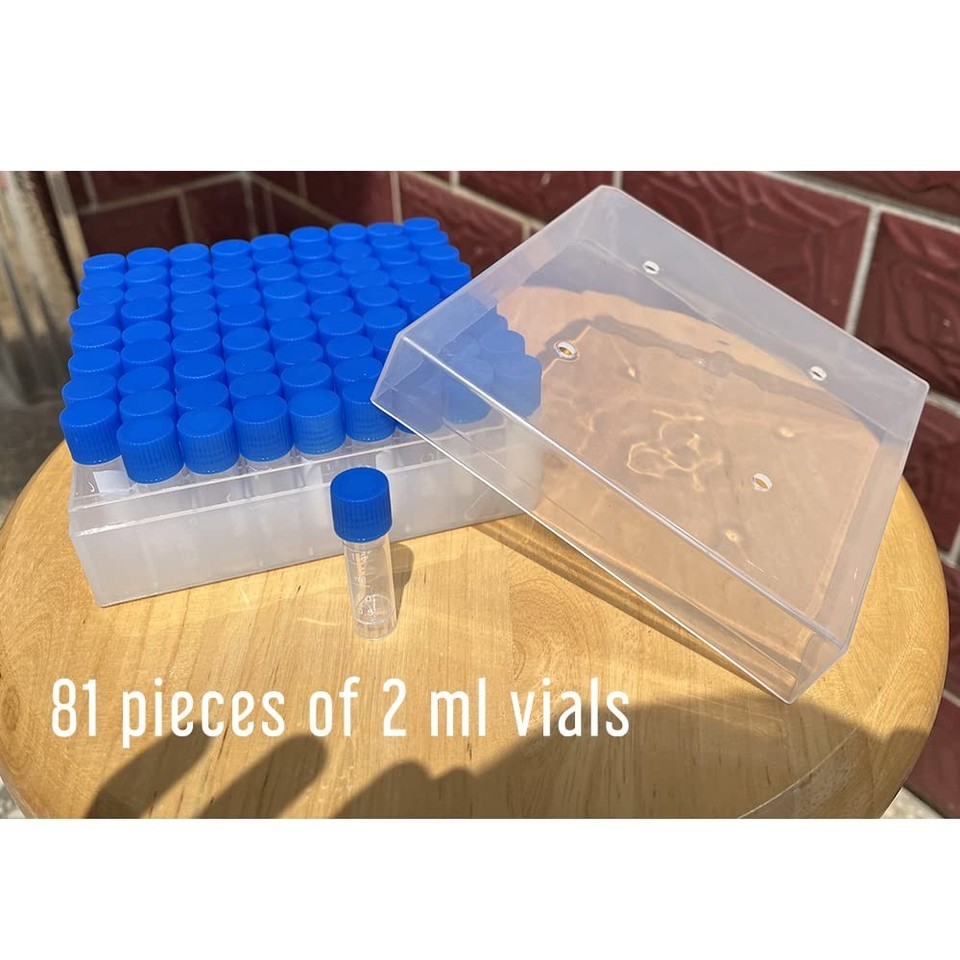 81 Pieces 2Ml Small Graduated Cryovials With Storage Box, Seed Small ...