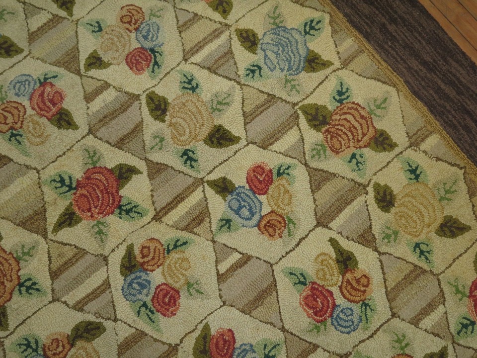 Antique American Hook Hooked Rug Size 8'3''X11'9'' | eBay