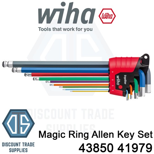 WIHA L Key ErgoStar Holder Hexagonal 9 Piece Allen Set Magic Ring 43850 ...