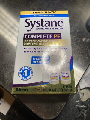 SYSTANE COMPLETE PF Preservative Free Lubricant Dry Eye Relief Twin 10 ...