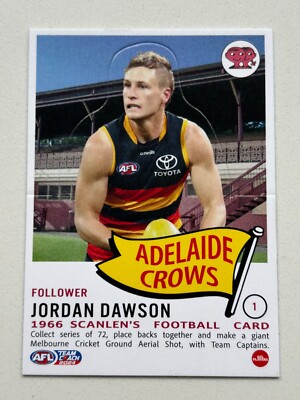 2024 AFL Teamcoach Scanlen's Die Cut Card 'Jordan Dawson' Adelaide #1 ...