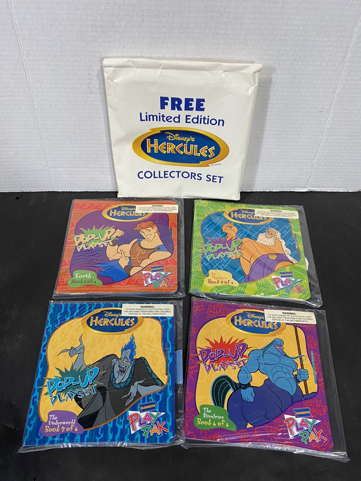 Vtg Blockbuster Video HERCULES PLAY PAK Complete Set of 4 Pop Up ...