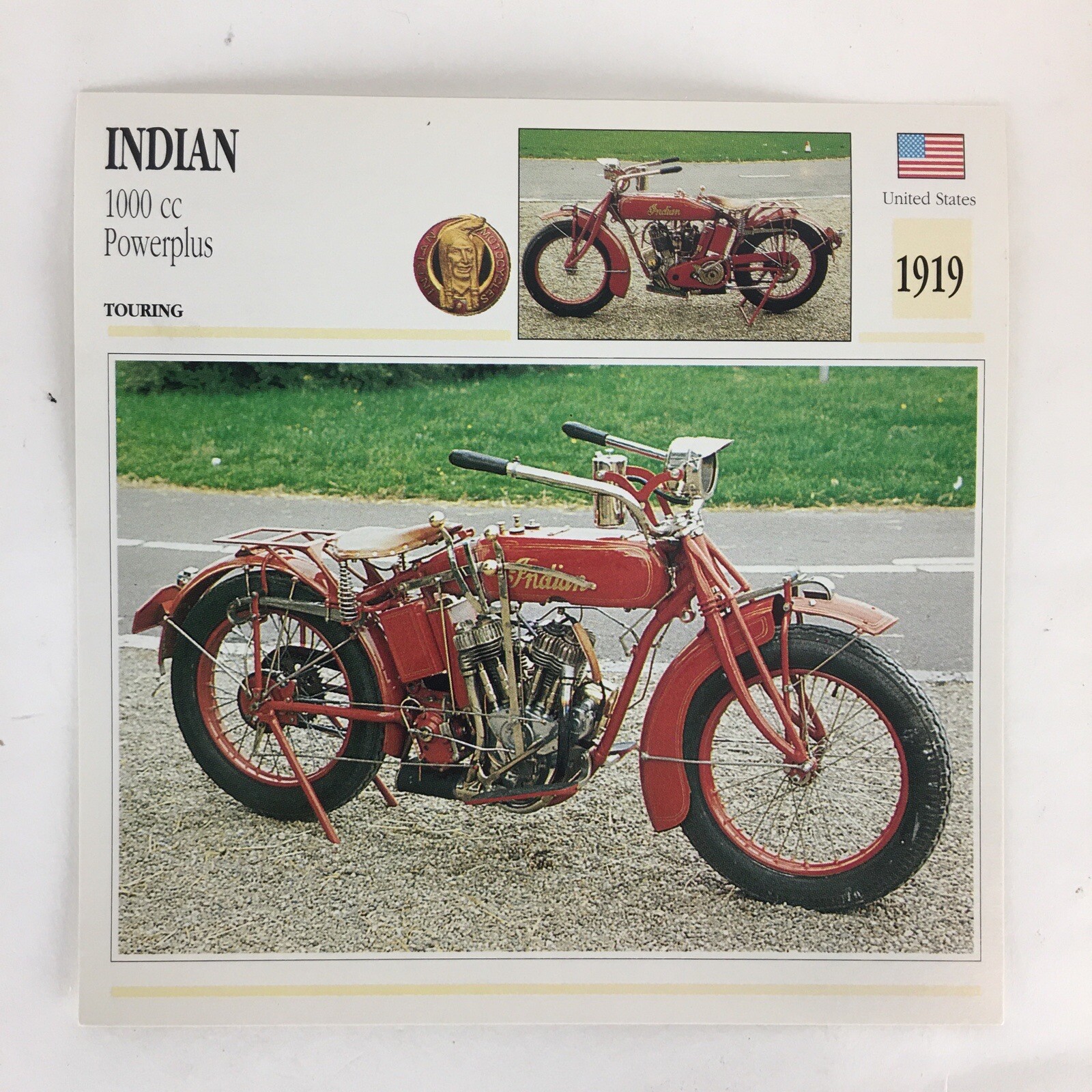 Indian 1000 cc Powerplus Spec Sheet Info Card | eBay