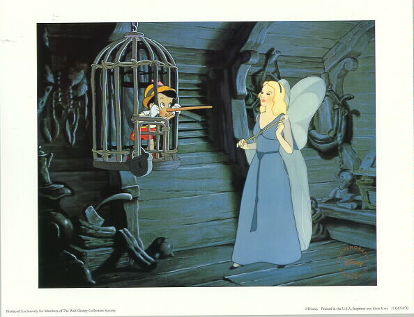 Disney Pinocchio In Cage Blue Fairy WDCC Lithograph | eBay