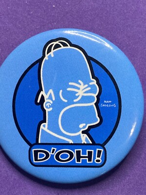 Homer Simpson D'OH! Button Collectible | eBay