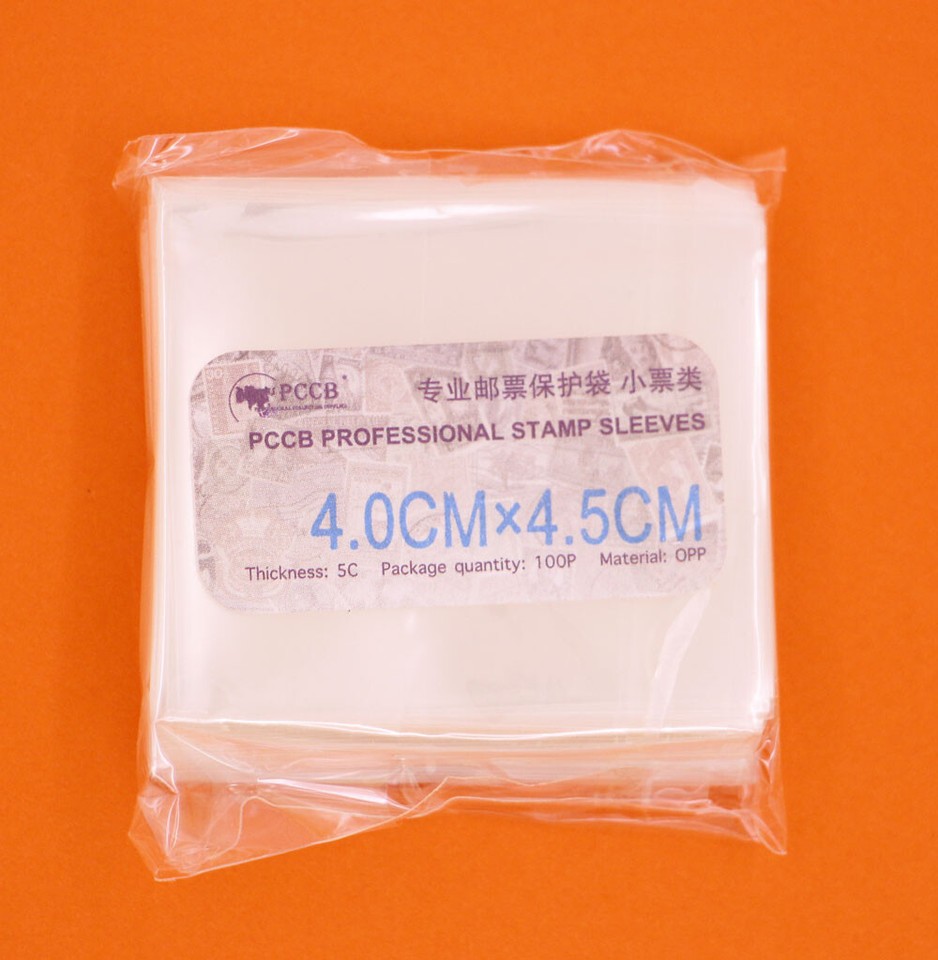 Lot 100 Pcs Professional Stamp Sleeves Holders Collection Protection ...