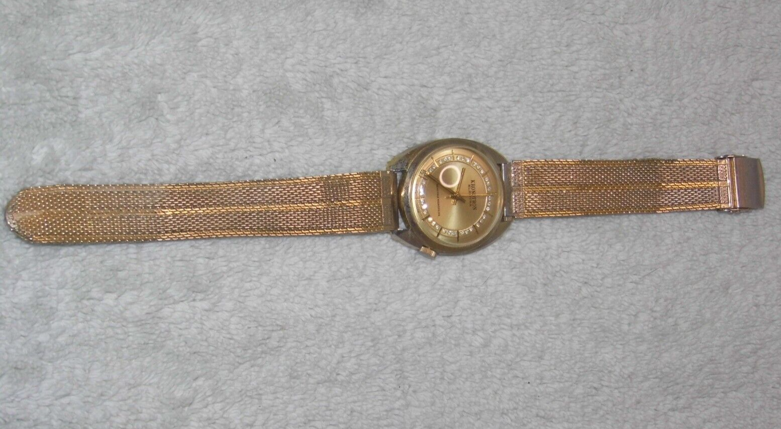 Vintage Unisex Kronotron Electra Swiss Made Gold Tone Hand-Wind ...