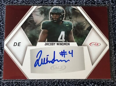 JACOBY WINDMON 2023 SAGE RC AUTO Autograph Red #A-JW4 Michigan State ...