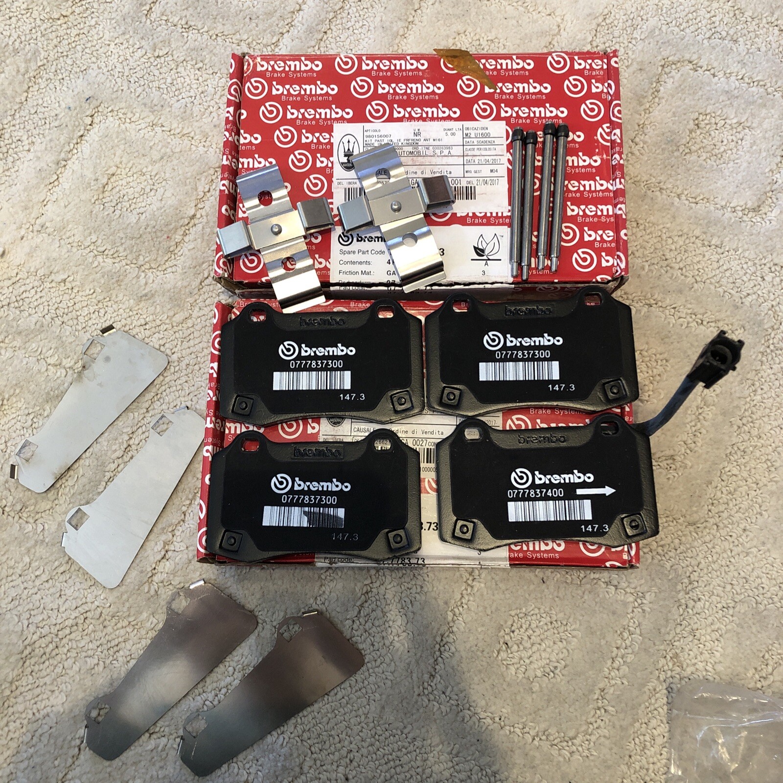 Maserati Quattroporte and Ghibli Rear Brake Pad Brembo 980156007 for ...