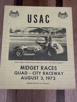 1972 USAC Midget Race Scoring Sheet, Quad City Raceway | eBay