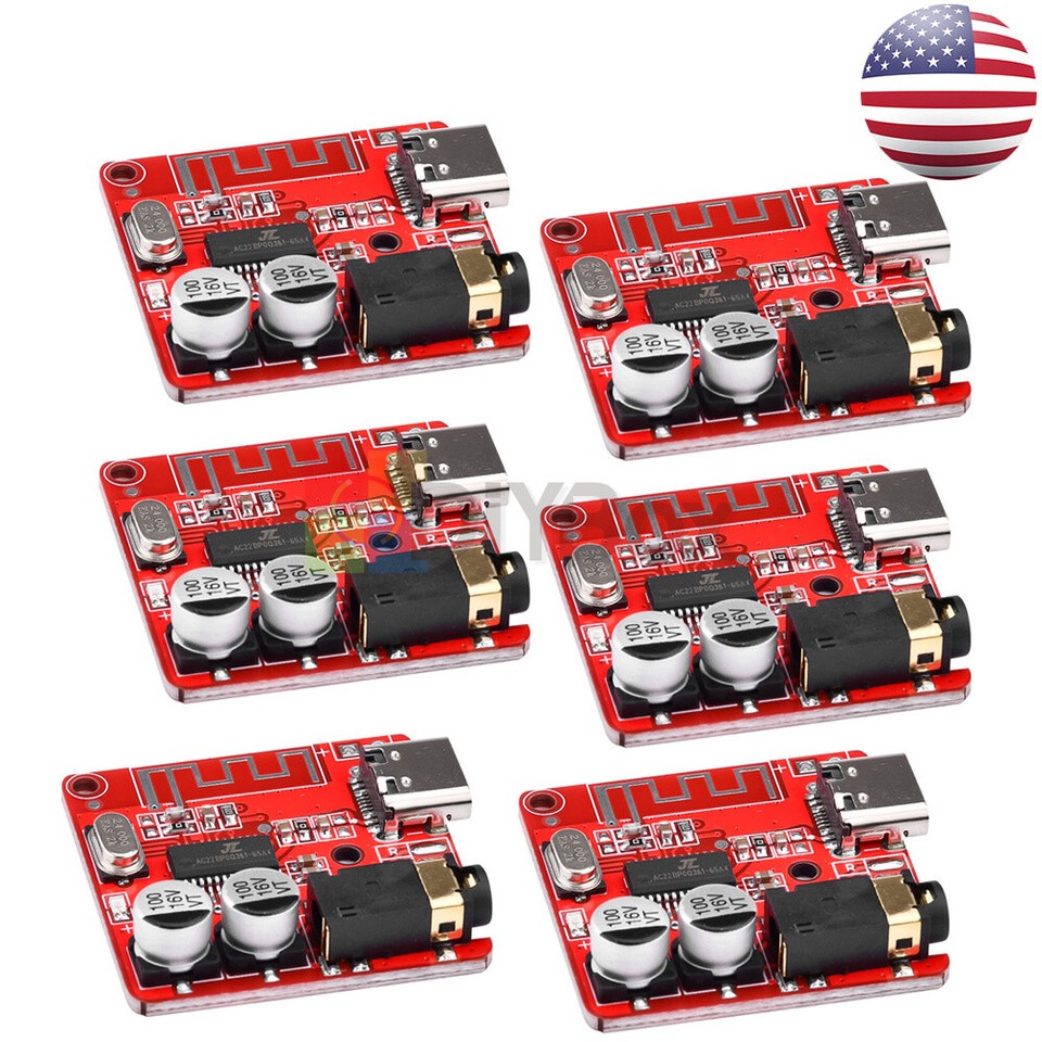 6PCS 3.7V-5V Mini Bluetooth 5.1 Audio Receiver MP3 Decoder Amplifier ...
