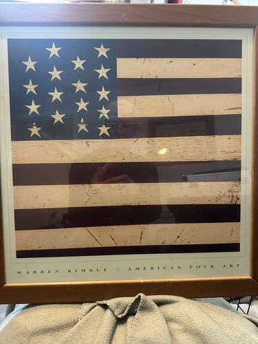 20x20 Warren Kimble American Folk Art - Flag | eBay