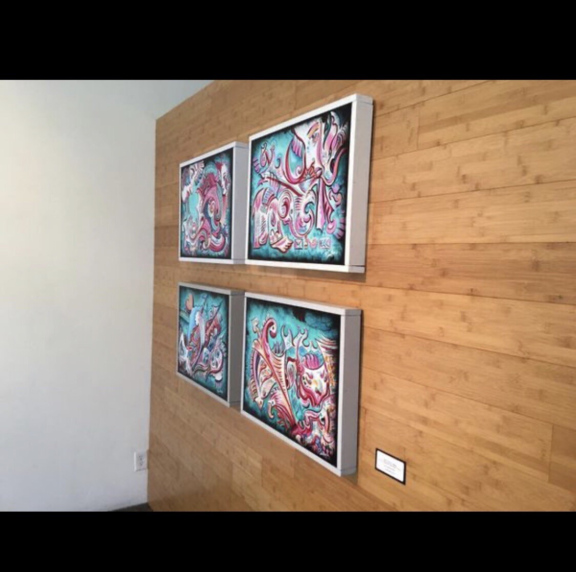 Armando Renteria Original Surrealist 4-Piece Quadtych Painting Framed ...