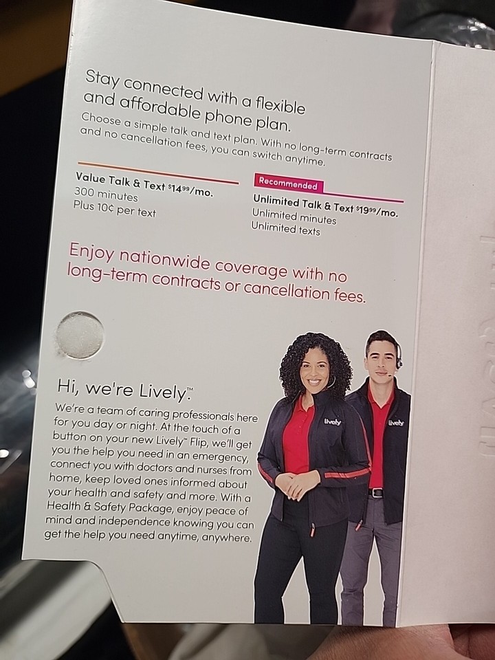 Jitterbug- Lively Flip 2 Phone, Red 889063506991| eBay