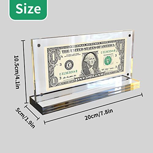 2 Pack Acrylic Bill Display Currency Frame for Collectors Paper Money ...