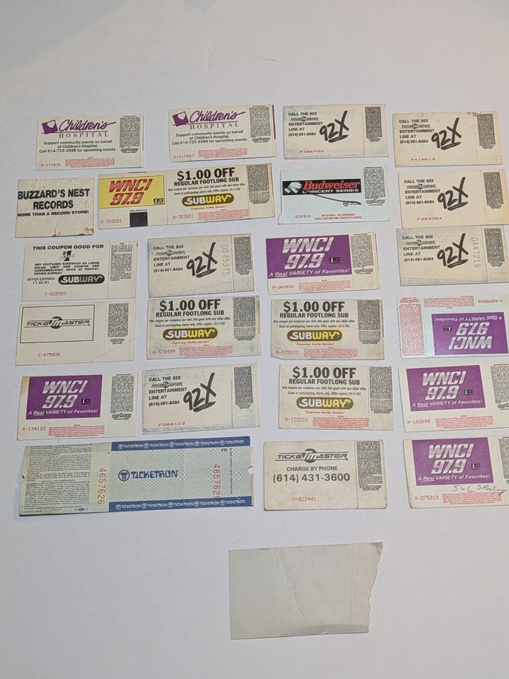 Vintage Heavy Metal Concert Ticket Stub Lot Mettallica Sabbath Motley ...