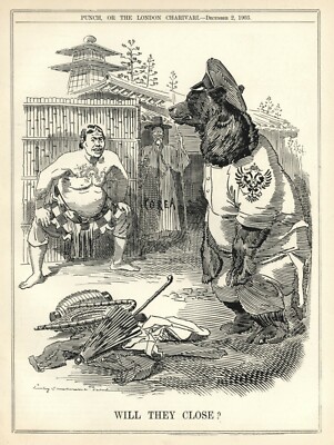 CARTOON 1903 - JAPAN - RUSSIA - KOREA - Imperialism [Pre Russo-Japanese ...