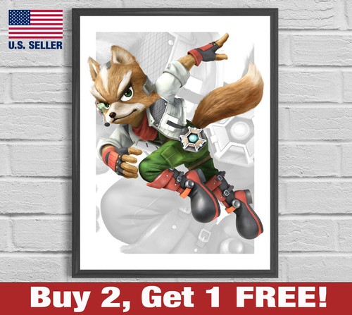Super Smash Bros SSB Starfox McCloud 18" x 24" Poster Print Game Room ...