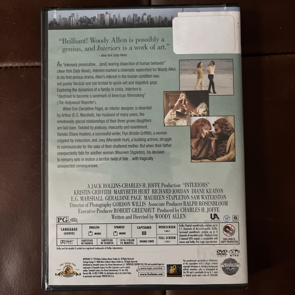 Interiors (DVD, 1978) Woody Allen, Diane Keaton, Kristin Griffith, Sam ...