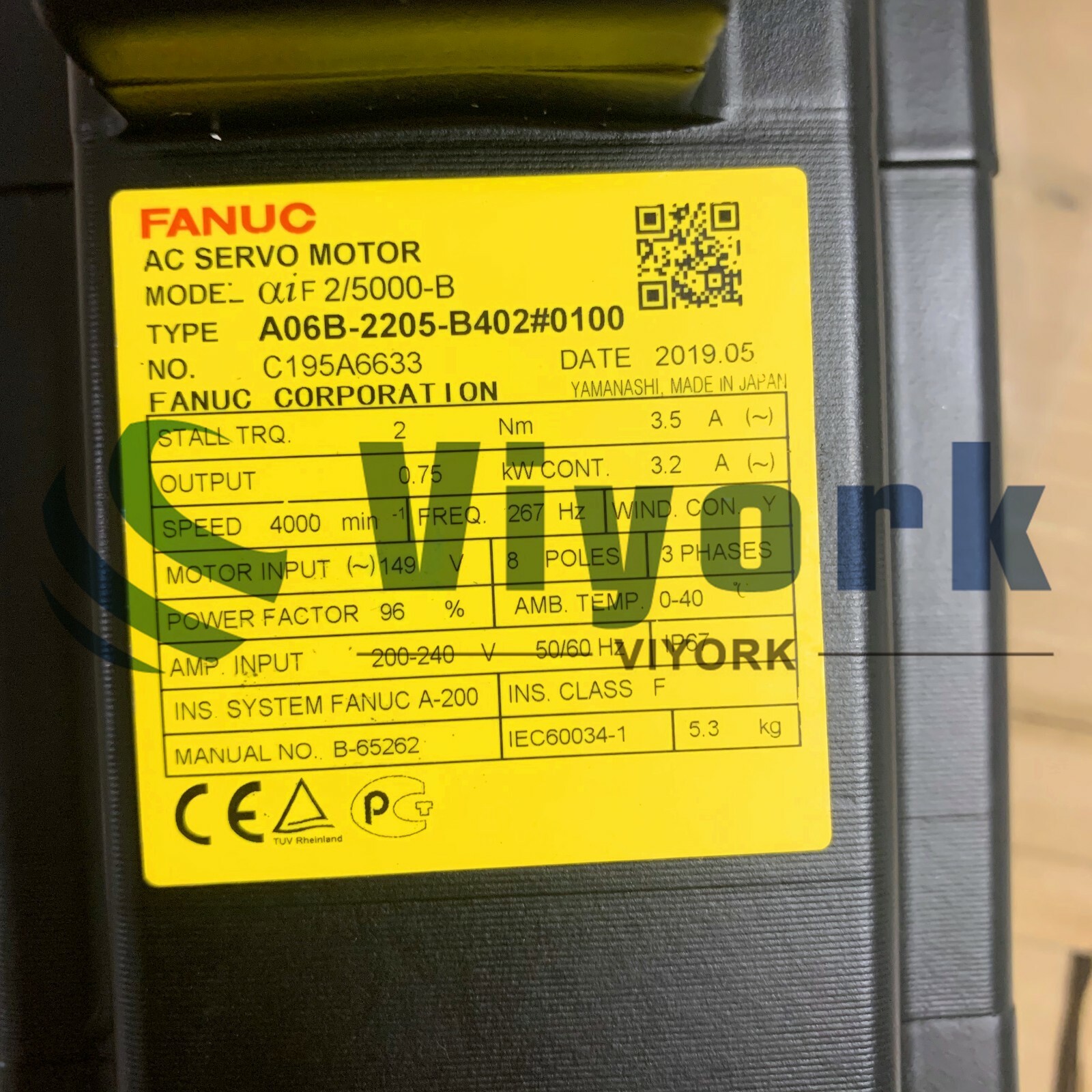 FANUC A60b-2205-b402#0100 AC Servo Motor 4000rpm for sale online | eBay