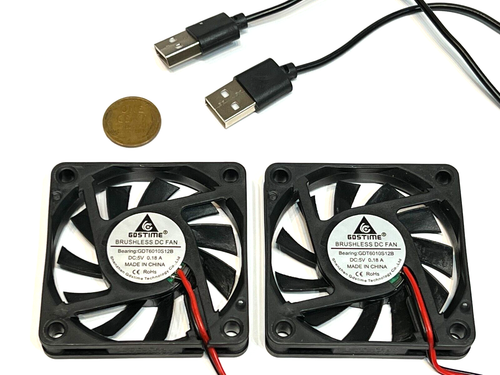 2 Pieces USB Connector 6010 Gdstime Fan 5v 60mm 6cm Cooling box Axial ...