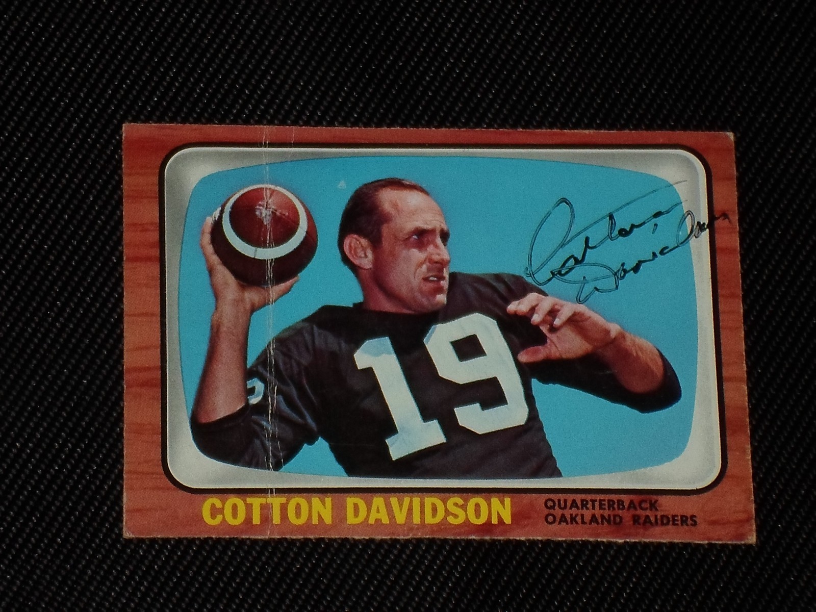 COTTON DAVIDSON 1966 TOPPS SIGNED AUTOGRAPHED CARD #109 OAKLAND RAIDERS ...