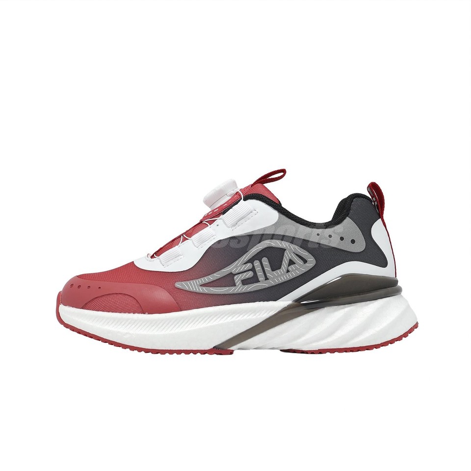Fila J412A Red Black Kids Youth Reflective Road Running Jogging Shoes ...