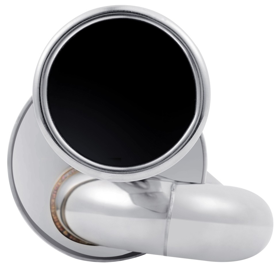 Universal JDM Twin Loop Exhaust Muffler 2.5" Inlet 4.0" Pipe Tip Chrome ...