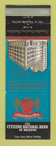 Matchbook Cover - Citizens National Bank Decatur IL WEAR | eBay