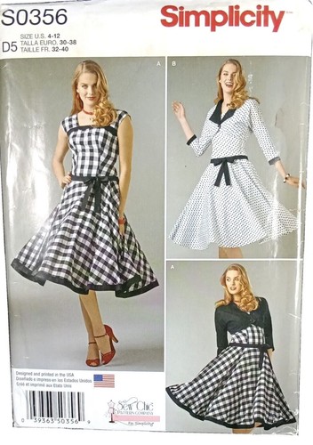 Simplicity 0356 Pattern Dress 4-12 Swing Rockabilly Retro Bolero Jacket Uncut | eBay