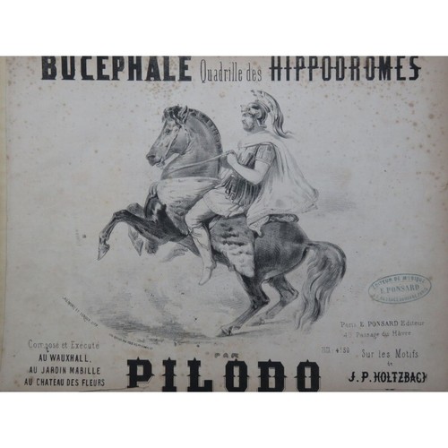 PILODO P. Bucéphale Quadrille des Hippodromes Piano ca1850 | eBay