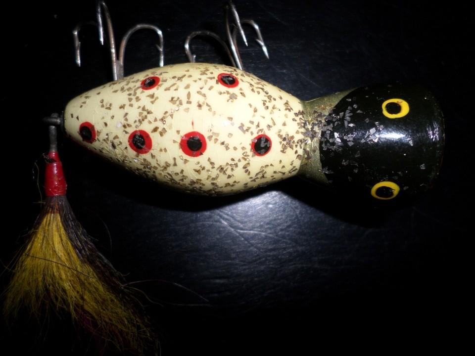 Vintage Unknown Folk art Bud Stewart ? Mouse Wooden Lure Hula popper ...