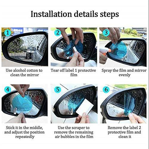 4 Pcs Car Side Rear View Mirror Waterproof Film Rainproof Coating ...