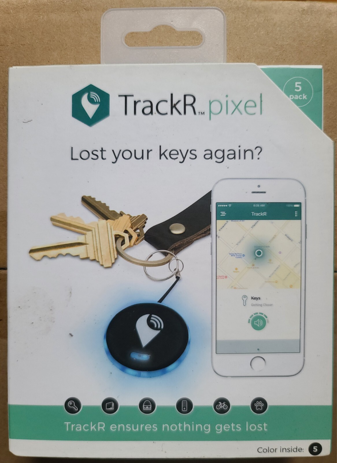 5-Pack TrackR Pixel Bluetooth Tracking Devices - Phone Item Finder ...
