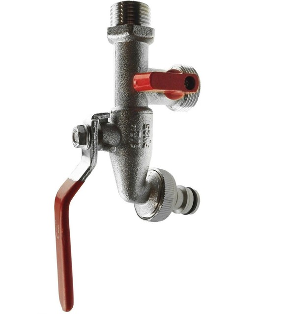 1/2" BSP Double Duo Outlet Garden Tap Brass Nickle Plated Automatic ...