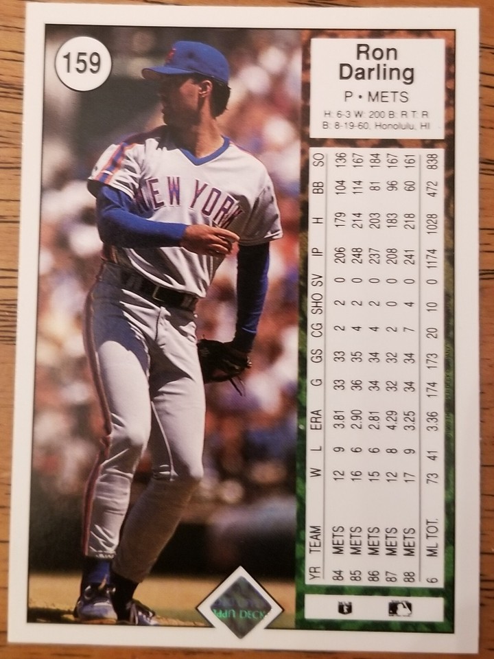 RON DARLING New York Mets 1989 Upper Deck Baseball Card #159 MT | eBay