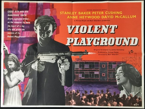 Violent Playground Original Quad Movie Poster Stanley Baker Peter Cushing 1958 | eBay UK